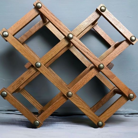 Vintage | Dining | Sturdywood Decorativebrass Tone Rivet Accordion ...